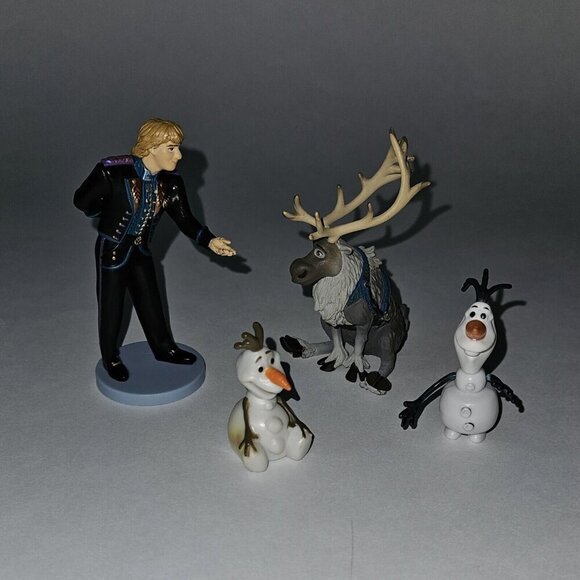 Disney | Toys | 4 Disney Frozen Toy Figures Lot Kristoff Sven Olaf X2 ...